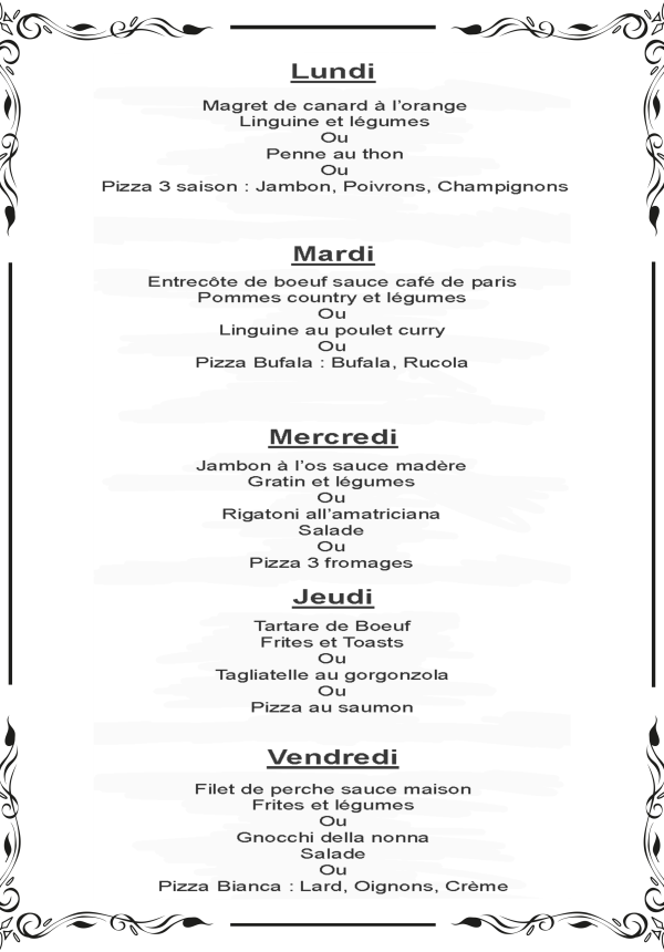 Plat Du Jour Restaurant La Grotta